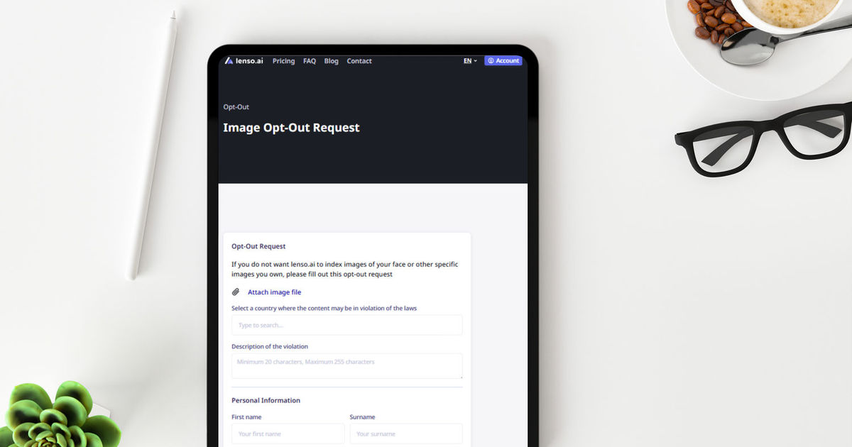How to send an Image Opt-Out request on lenso.ai?